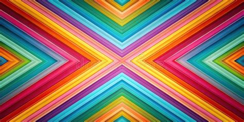 Abstract Rainbow Chevron Pattern Vibrant Hues And Geometric Design Generative Ai Stock