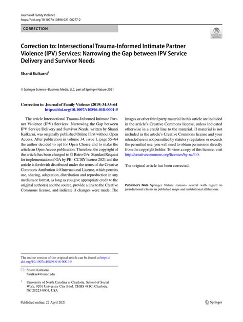 Pdf Correction To Intersectional Trauma Informed Intimate Partner