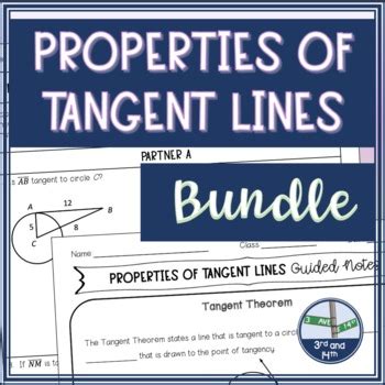 Lines Tangent To A Circle Bundle Guided Notes And Partner Problems Activity