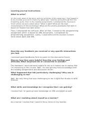 CS2205 UNIT 6 LEARNING JOURNALS Docx Learning Journal Instructions What To Write It S The