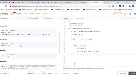 Leetcode Decrypt String From Alphabet To Integer Mapping Youtube