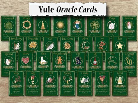 Yule Oracle Tarot Inspirational Message Cards Wicca Sabbat Winter