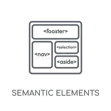 Semantic Elements Linear Icon Modern Outline Semantic Elements Stock