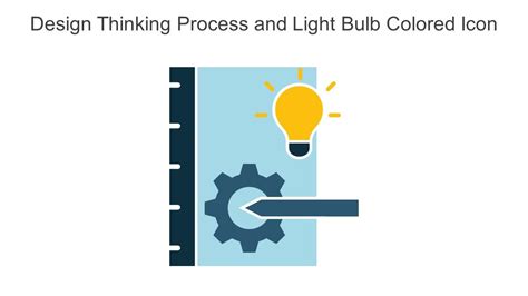 design thinking process and light bulb colored icon in powerpoint pptx