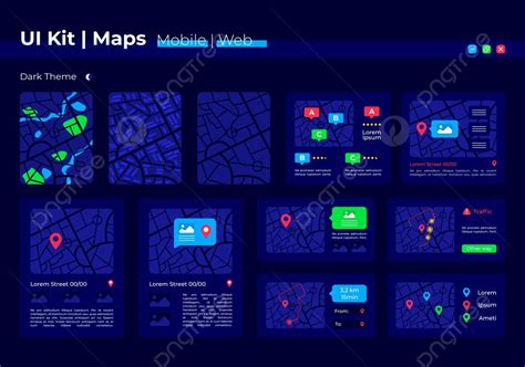 Gps Position Ui Elements Kit Way Component App Vector Way Component App Png And Vector With