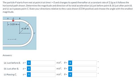Solved The Particle P Starts From Rest At Point A At Time T Chegg