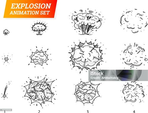 폭발 아이콘에 흰색 배경을 설정합니다 감정에 대 한 만화 만화 붐 효과입니다 벡터 스타일입니다 쾅 버스트 연기와 플래시 거품 다 이너 마이트 폭발 게임에 대 한 애니메이션