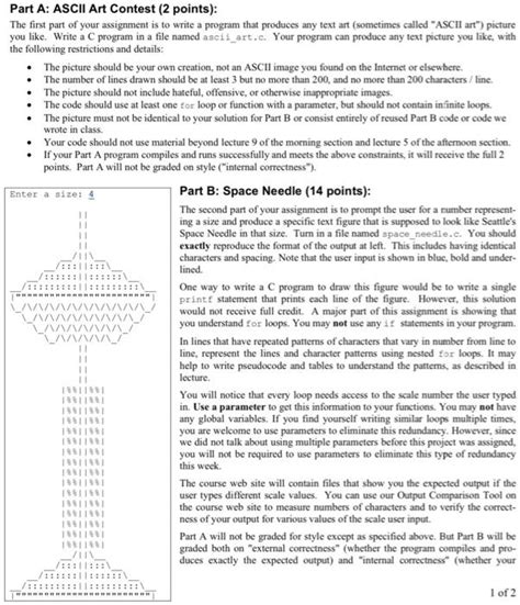 Solved Part A ASCII Art Contest Points The First Part Chegg