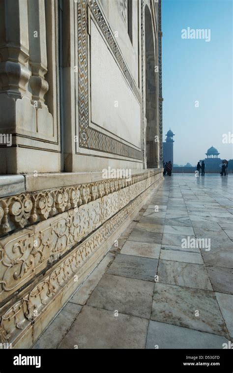 Architectural Detail Of The Taj Mahal Agra Uttar Pradesh India Stock