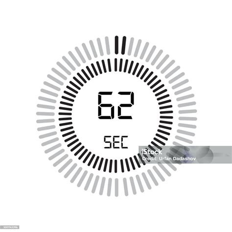 The 62 Seconds Icon Digital Timer Clock And Watch Timer Countdown