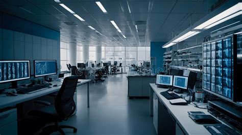 Researchers Analyzing Dna In Molecular Lab With Genetic Sequencing Equipment Stock Illustration