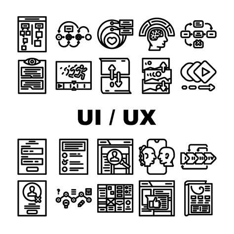 Ui Ux Web Interface Mobile Icons Set Vector Vector Art At Vecteezy