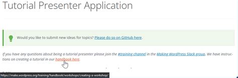 Broken Link In Tutorial Presenter Application Learn Site · Issue 1370 · Wordpresslearn