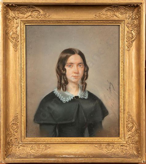 Young Woman Portrait By Borely 1845 Watercolours Other Works On