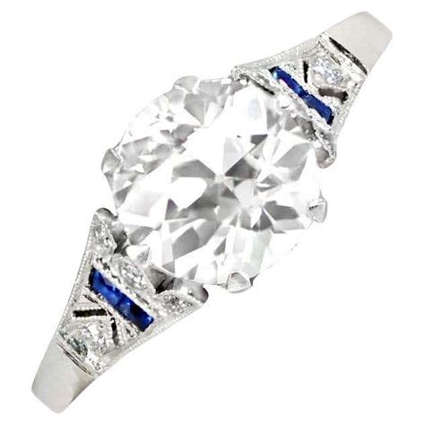 160 Carat Rose Cut Diamond Platinum Engagement Ring At 1stdibs Rose