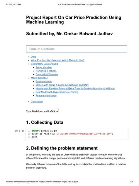 Task 3 Car Price Prediction Using Machine Learning Pdf