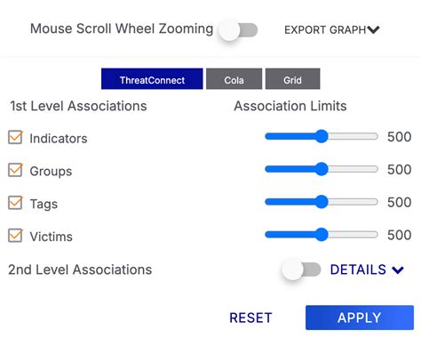 Graph View Settings Threatconnect