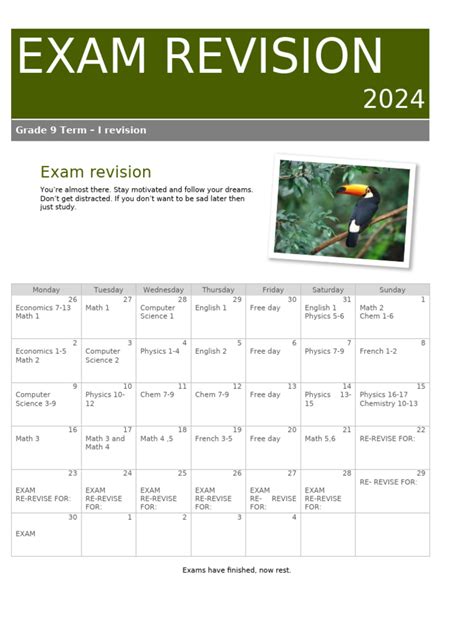 Revision Template For Igcse Term 1s Pdf