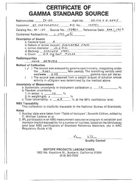 Fillable Online High Resolution Gamma Ray Spectrometry Analyses For