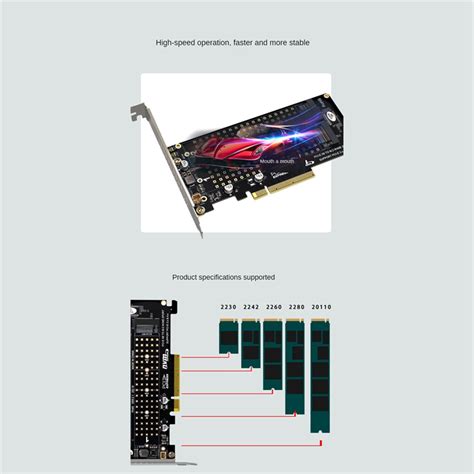 RAID Card PCI E X Double Disk RAID Card NVME M M KEY SSD Expansion Adapter Extended Dual NVME
