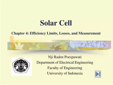 Ppt Solar Cell Chapter 4 Efficiency Limits Losses And Measurement Powerpoint Presentation