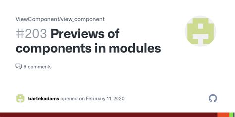 Previews Of Components In Modules Issue Viewcomponent View Component Github