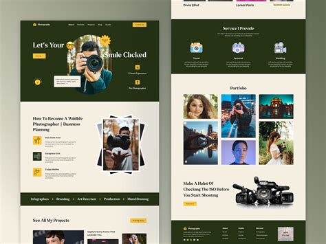 Photographer Portfolio Landing Page Design Behance