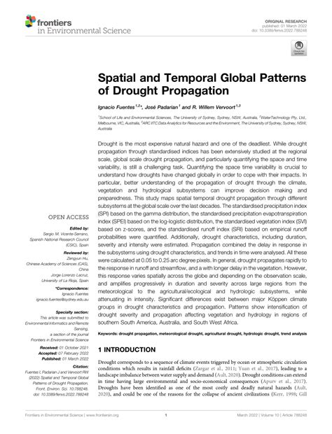 pdf spatial and temporal global patterns of drought propagation