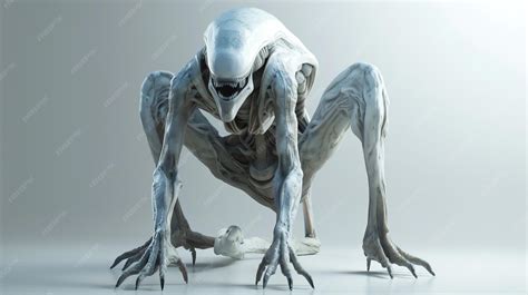 A Xenomorph From The Alien Franchise Standing On All Fours With Its
