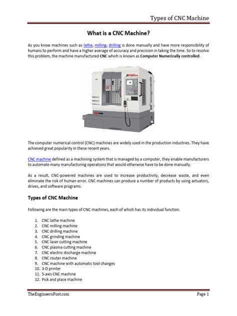 What Is A CNC Machine | PDF | Numerical Control | Drilling