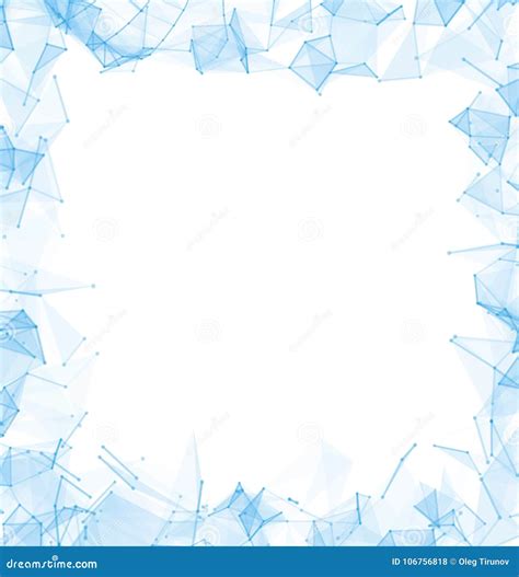 Polygonal Wireframe Border Geometric Form Lines Network Polygons Stock Vector Illustration