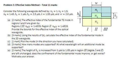 Solved Problem 3 Effective Index Method Total 11 Marks