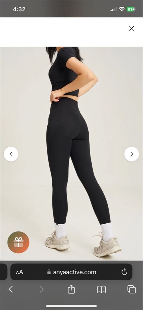 Anya Active Cloud Pocket Leggings Black Sesame Womens Fashion Activewear On Carousell