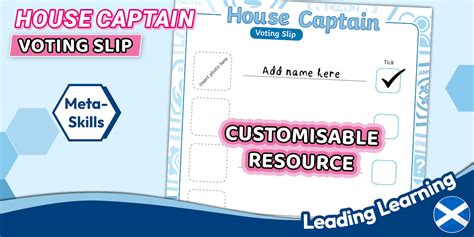 Meta Skills House Captain Ballot Slip Template