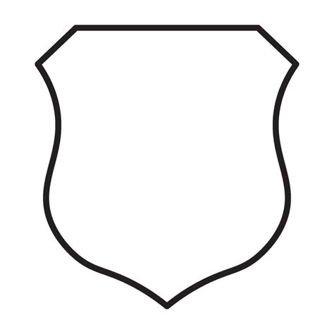 Shield Silhouette Icon In Simple Contour Style 53473498 Vector Art At