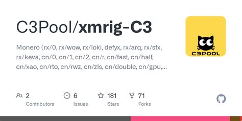 GitHub C Pool Xmrig C Monero Rx Rx Wow Rx Loki Defyx Rx Arq Rx Sfx Rx Keva Cn