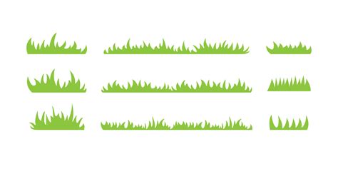 Set Of Flat Grass Elements Illustration 11818558 Vector Art At Vecteezy