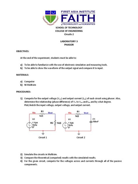 ee cir2 lab03 phasor 1 pdf electronic circuits simulation