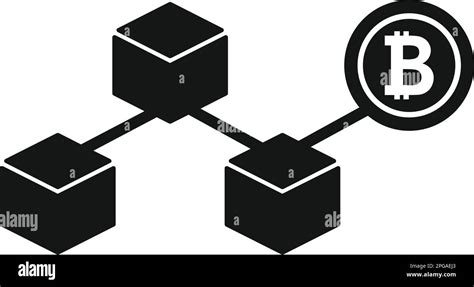 Crypto Bitcoin Icon Simple Vector Block Chain Cube Node Stock Vector Image Art Alamy