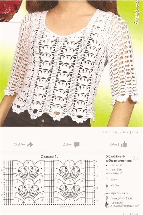 Схема вязание летней кофточки крючком