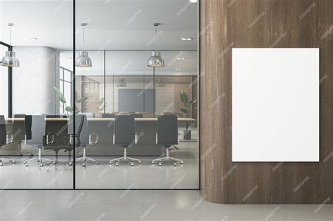 현대적인 목재 콘크리트 및 유리 공동 작업 사무실 내부에는 벽 가구 장비 창 및 도시 전망 법률 및 상업 작업장 개념 3d