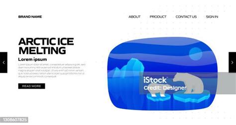 방문 페이지 템플릿 웹 사이트 배너 광고 및 마케팅 자료 온라인 광고 비즈니스 프리젠 테이션 등에 대한 북극 얼음 용융 개념 벡터 일러스트레이션 가솔린에 대한 스톡 벡터