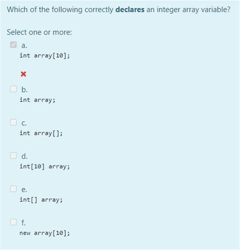 Solved Which Of The Following Correctly Declares An Integer Chegg