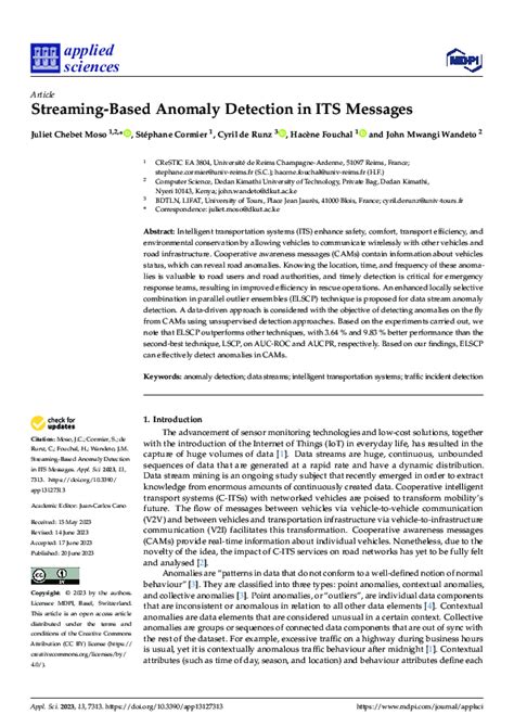 Pdf Streaming Based Anomaly Detection In Its Messages