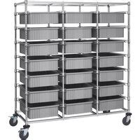 Quantum 21 X 24 X 45 Mobile Cart With 4 Gray Divider Bins Bc212434m1gy
