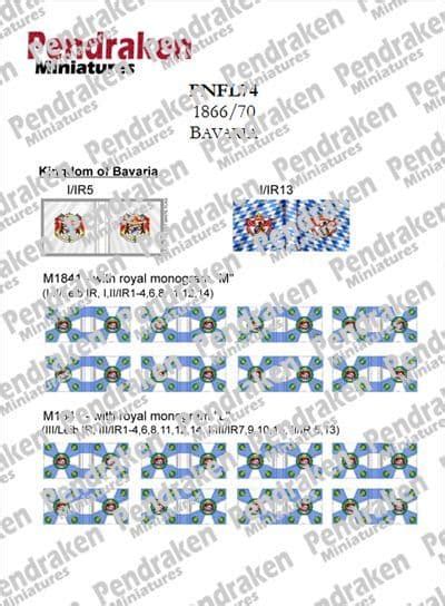 Pendraken 10mm 19th Century Flags 1860 Bavarian Flags