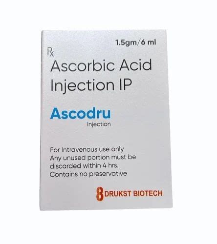250mg Ascodru Ascorbic Acid Injection At ₹ 450vial Vitamin C