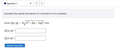 Solved Calculate The Partial Derivatives Of A Function Of Chegg