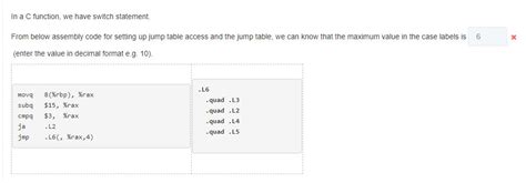Solved In A C Function We Have Switch Statement From Below