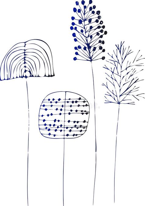 Abstract Trees Sketch Collection Cartoon Vector Illustration Stock Abstract Trees Sketch Collection Cartoon Vector Illustration Stock